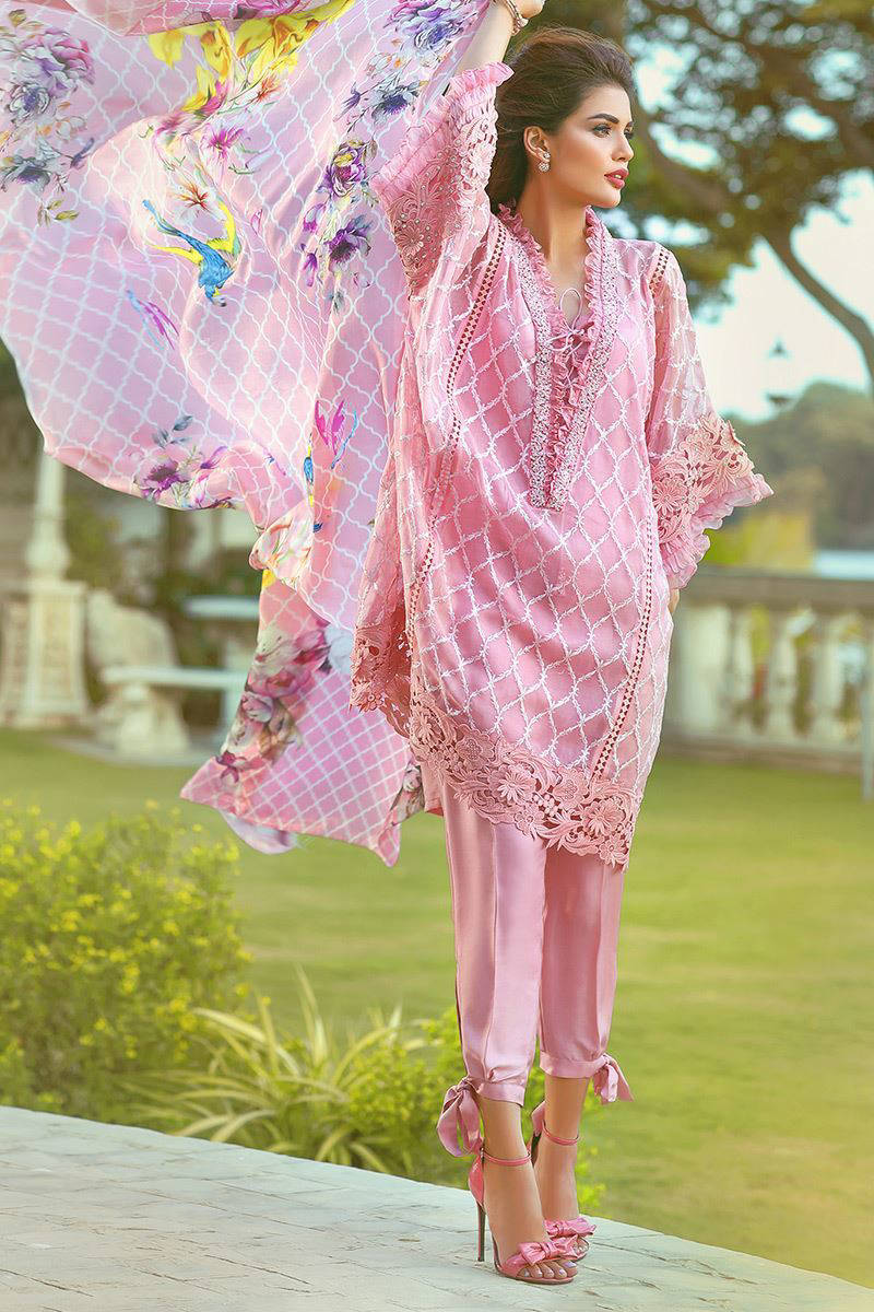 Blue bird - printed silk dupatta only | Farida Hasan
